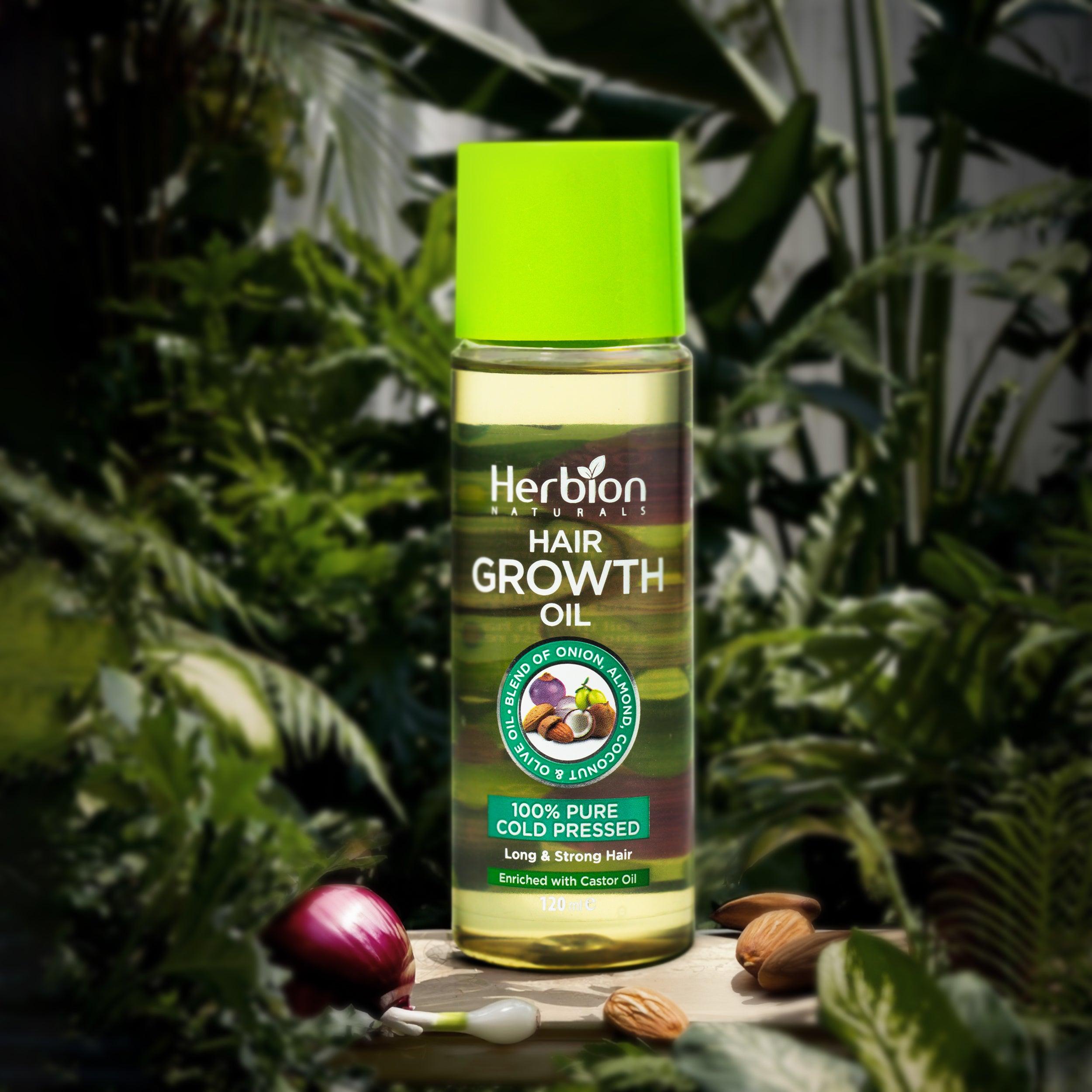 Herbion Naturals Hair Growth Oil 120ml - Pure Cold Pressed Oil - Enric